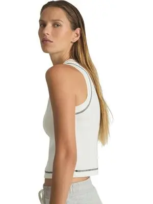 REISS Lea Cotton-blend Sleeveless Top - Ivory/navy