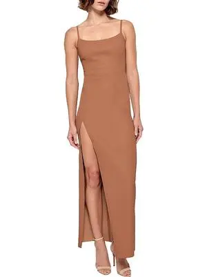 AS By DF Aphrodite Stretch Leather Maxi Dress - Caramel
