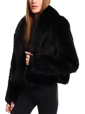 Sam. Vanessa Faux Fur Cropped Coat - Black