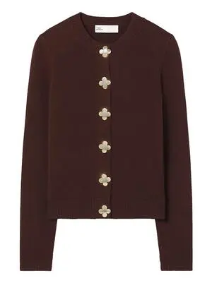 Tory Burch Cashmere Cardigan Dark Sangria