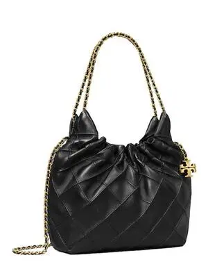 Tory Burch Tory Burch Mini Fleming Soft Hobo Bag Black