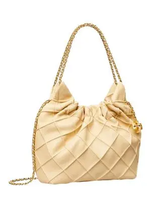 Tory Burch Tory Burch Mini Fleming Soft Hobo Bag Vanilla Soft Serve