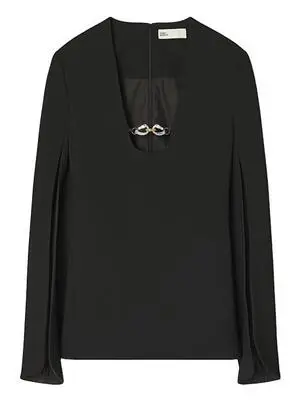 Tory Burch Jessa Crepe Tunic - Black