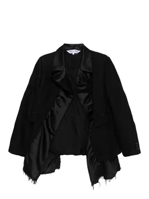 Comme Des Garçons Fringed-edge Blazer - Black