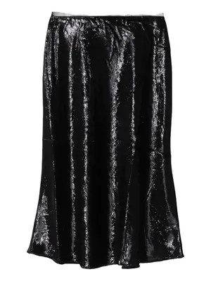 Polo Ralph Lauren Lamé Midi Skirt - Black