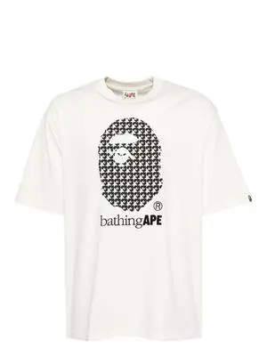 A BATHING APE Sta Houndstooth Tee - Neutrals