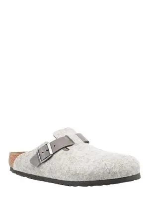 BIRKENSTOCK Boston Suede Slippers - Grey