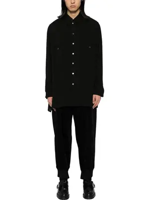 Yohji Yamamoto Velvet Tapered Trousers - Black