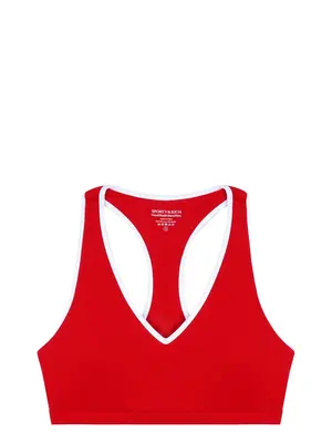 SPORTY & RICH Runner Box Sports Bra - Red