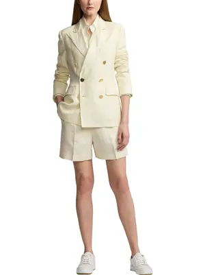 Ralph Lauren V-neck Linen Blazer - Neutrals
