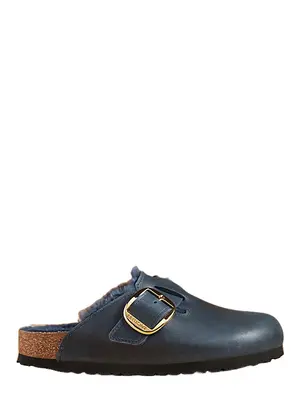 BIRKENSTOCK Boston Big Buckle Shearling Clogs Blue