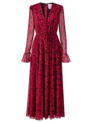 Carolina Herrera Georgette Midi Dress - Red