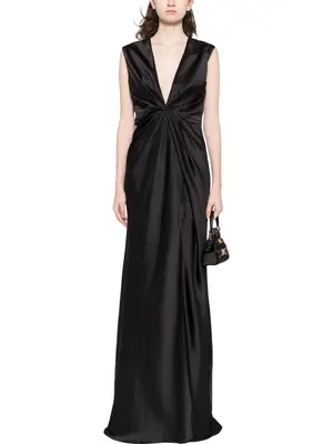 Amsale Fluid Draped Dress - Black