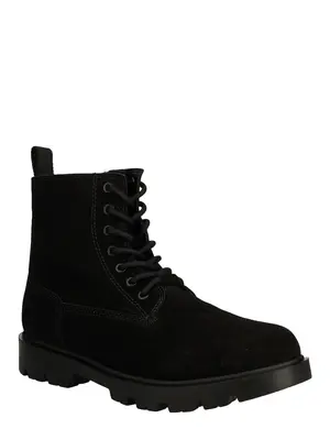 BOSS Lace-up Suede Boots - Black