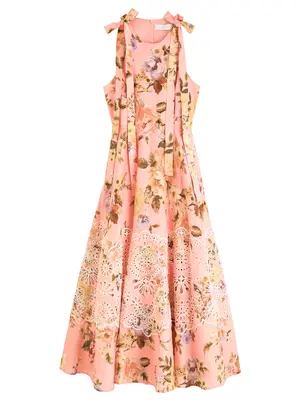Zimmermann Acacia Floral-print Linen Midi Dress - Multi Floral