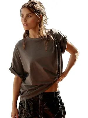 Free People Tackle Tee Gunmetal