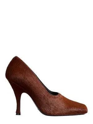 Khaite Eva Pump In Natural Python-Embossed Leather Rust