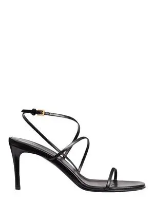 Khaite Loop Sandal In Leather Black
