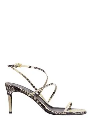 KHAITE Loop Sandal In Natural Python-Embossed Leather