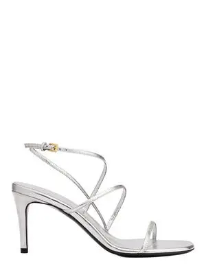 Khaite Loop Sandal In Leather Silver