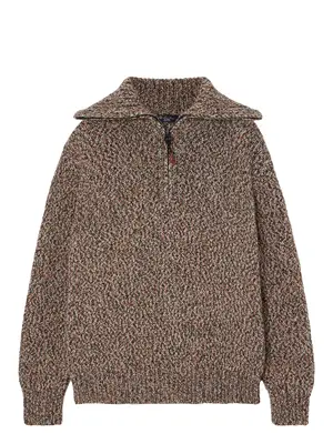 Loro Piana Alpe Granus Cashmere Half-zip Sweater - Brown