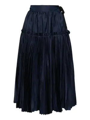 SHANSHAN RUAN Vintage Pleated Kirt - Blue