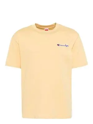 GROUND ZERO Logo Print Cotton T-shirt - Yellow