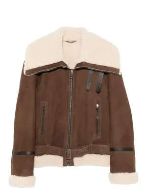 Dolce & Gabbana Shearling-trim Jacket - Brown