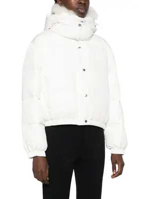 YVES SALOMON Contrasting-collar Ski Jacket - White