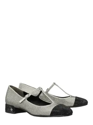 Tory Burch Rhinestone Embellished Ballerina Shoes - Grey