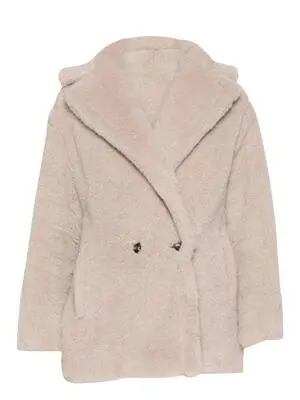 Max Mara Faux-fur Double-breasted Jacket - Neutrals