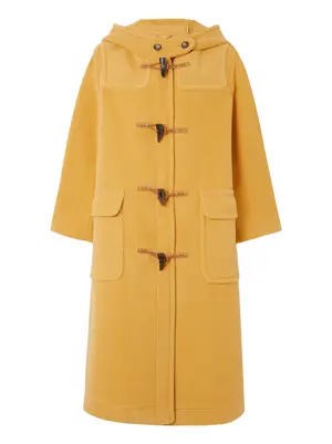 Altuzarra Bailey Hooded Herringbone Wool Coat - Yellow