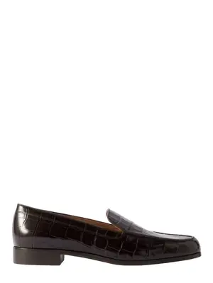 EMME PARSONS Danielle Croc-effect Loafers - Brown