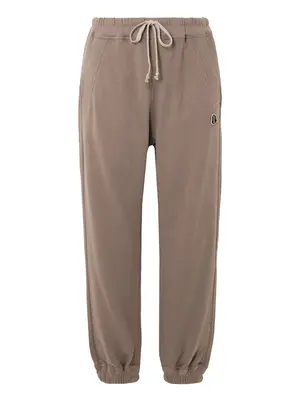 Rick Owens Moncler Appliquéd Cotton-jersey Track Pants - Neutrals