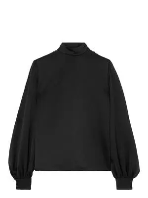 Loro Piana Carys Embellished Silk-satin Blouse - Black