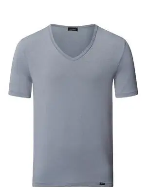 Hanro Natural Function Tencel And Cotton Fitted V-neck T-shirt - Cliff Grey