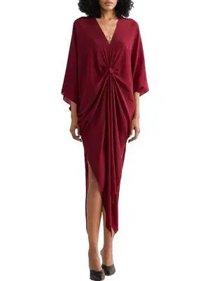 REISTOR Front Twist Kaftan - Burgundy