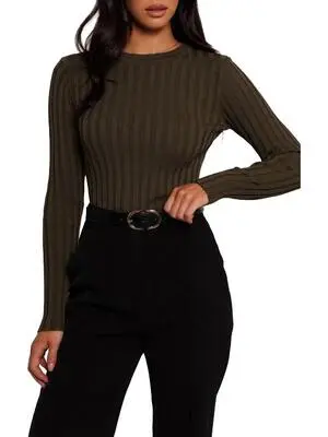 PETAL & PUP Petal & Pup Aneesa Ribbed Top Dark Olive