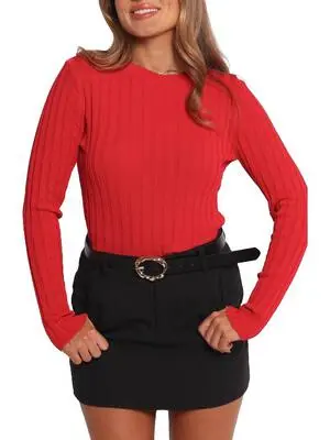 PETAL & PUP Petal & Pup Aneesa Ribbed Top Red