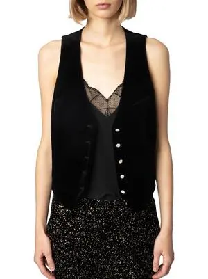 Zadig&Voltaire Emaux Velvet Vest - Noir