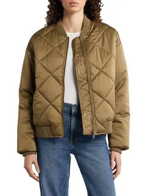 FAVORITE DAUGHTER Quilted Bomber Jacket - Army