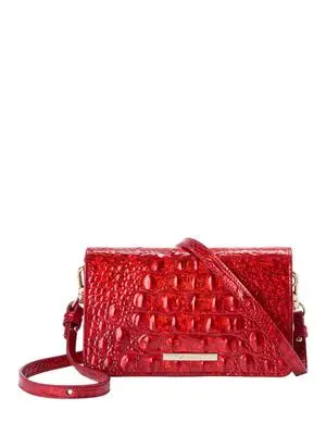 Brahmin Croc-embossed Leather Crossbody Bag - Red Opal Melbourne