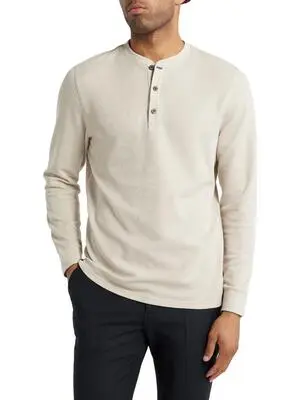 Mizzen+main Henderson Long Sleeve Henley Oyster Solid
