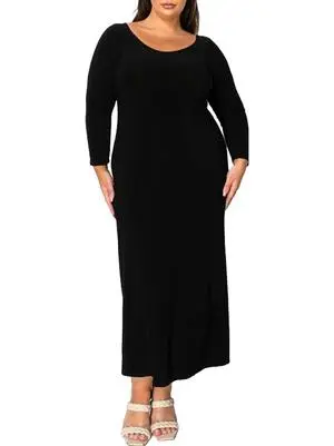 L I V D Ashe Long Sleeve Maxi Dress - Black