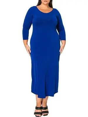 L I V D Ashe Long Sleeve Maxi Dress - Royal