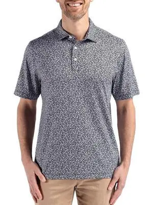 Cutter & Buck Pike Flora Print Polo Black