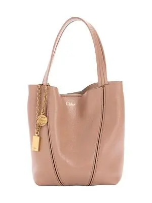 Chloé Small Spin Leather Tote - Woodrose