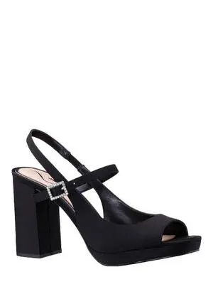 Nina Simeon Slingback Platform Sandals - Black