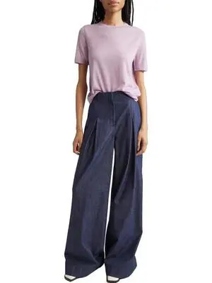 LAFAYETTE 148 NEW YORK Lafayette 148 New York Short Sleeve Cashmere Crewneck Sweater