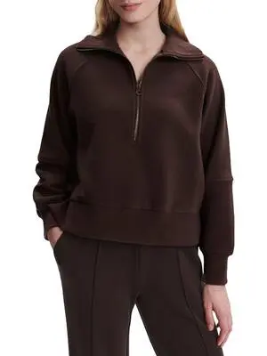 Varley Milano Half-zip Sweatshirt - Coffee Bean